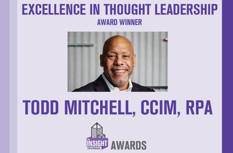 Thought Leadership Award: Todd Mitchell, CCIM, RPA - CRE Insight Journal - CRE Insight Journal